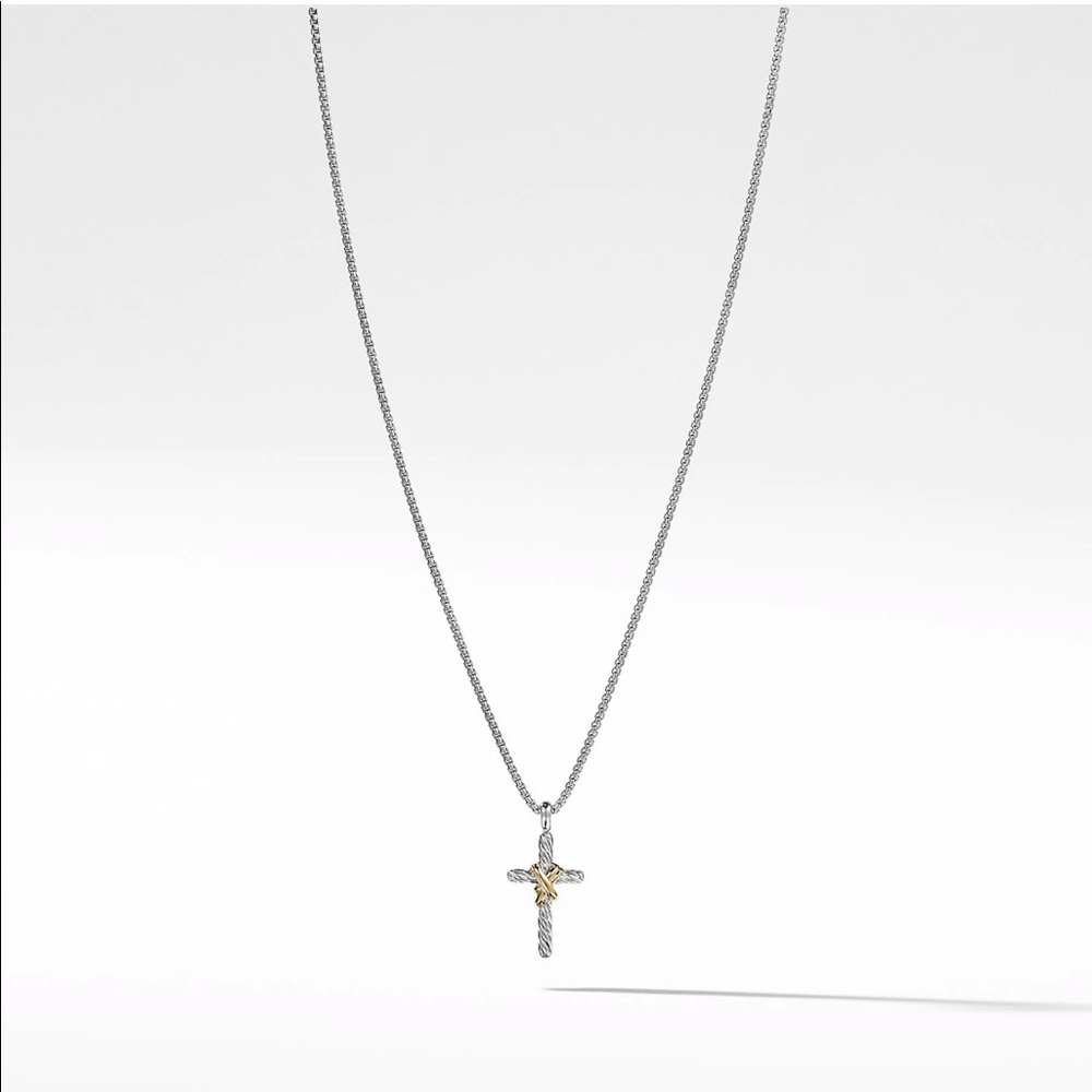 David Yurman X Cross Necklace 14k Gold - Gem